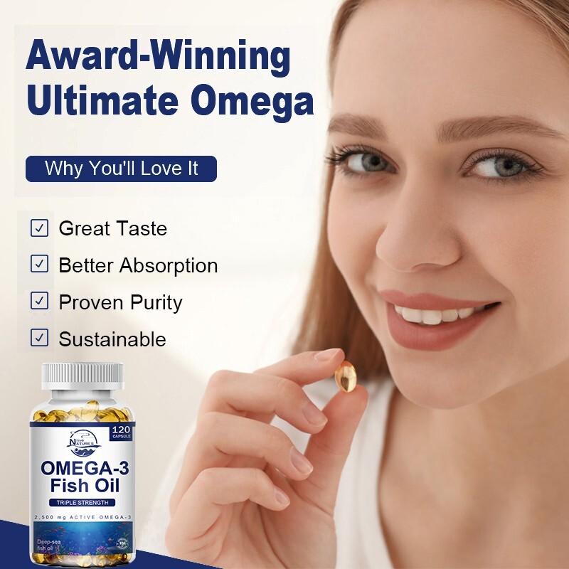 Omega 3 Fish Oil Capsules Triple Strength Joint Support 2160 mg EPA ...