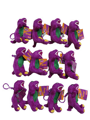 ** R@RE ** Lots of 12 ** Barney 5.5" Plush Key-Chain Clip-On BRAND NEW ...