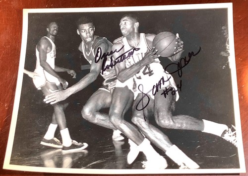 OSCAR ROBERTSON BiG O & SAM JONES basketball HOFer NBA DUAL AUTO ...