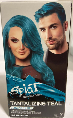 Splat Complete Kit, Tantalizing Teal, Semi-Permanent Teal Hair Dye with ...
