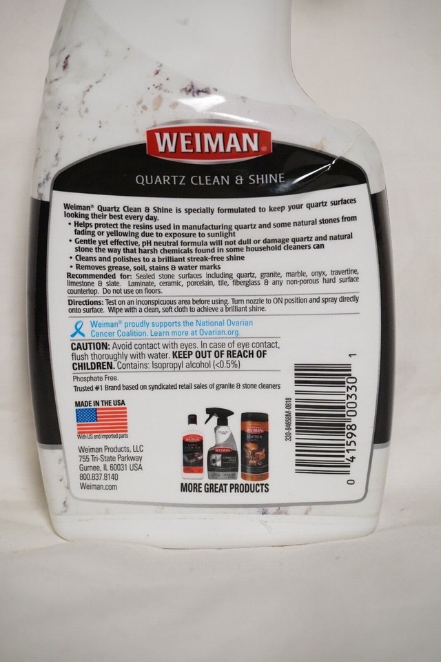 Weiman Quartz Countertop Cleaner and Polish - Clean & Shine Your Quartz ...