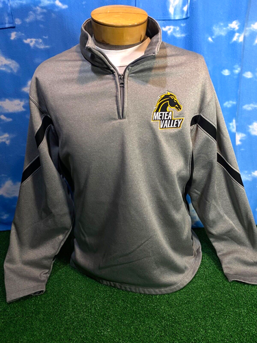 Metea Valley Sweatshirt Mustangs Sweater Large X Grain 1/4 Zip Gray 21 ...