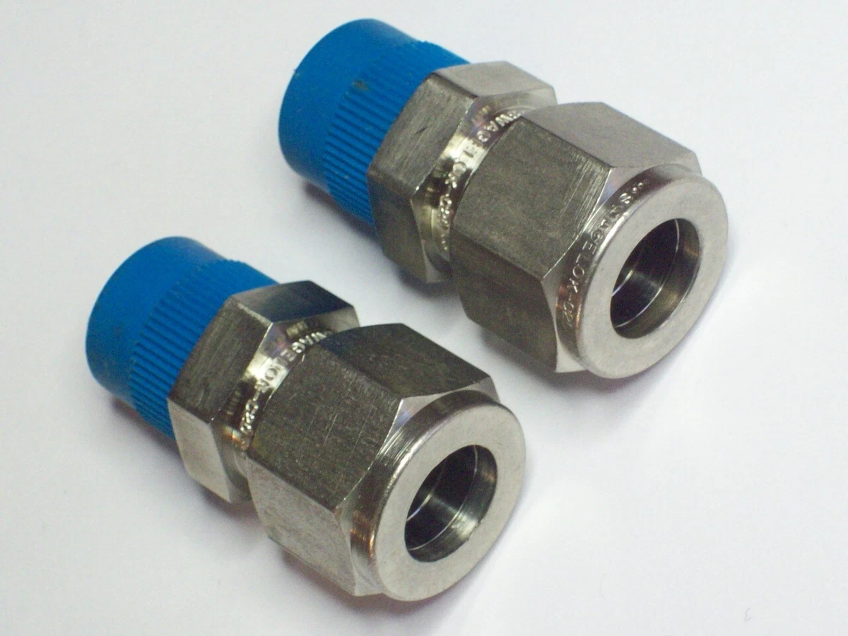 Stainless Steel Union Elbow Fitting With Knurled Nut Swagelok SS-400 ...