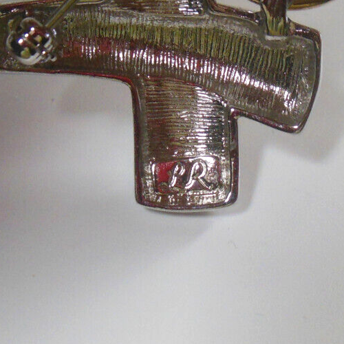 Signed LR "Lady Remington" Two-tone Brooch XOX Hugs Kisses 2.1/8" | eBay