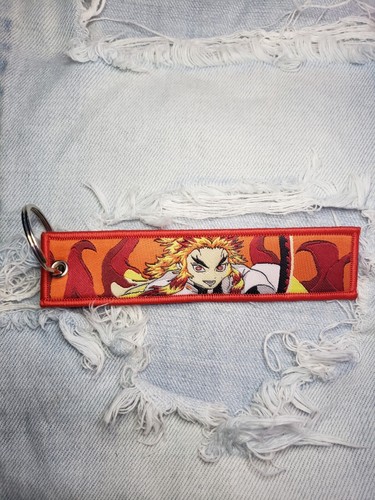 Demon Slayer Anime Flame Hashira Kyojuro Rengoku Key Jet Tag Keychain ...