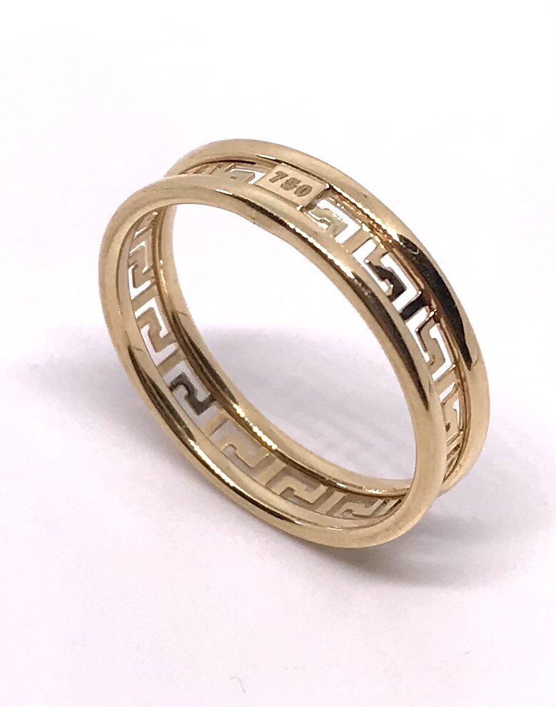 Greek Key Wedding Ring