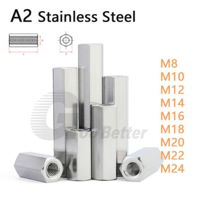 Coupling Nut Hex Thread Sleeve Connecting Rod Extension Nut A2 ...