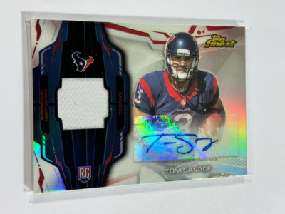 2014 Topps Finest Rookie Auto Patch Tom Savage #RAP-TS RPA Rookie Patch ...