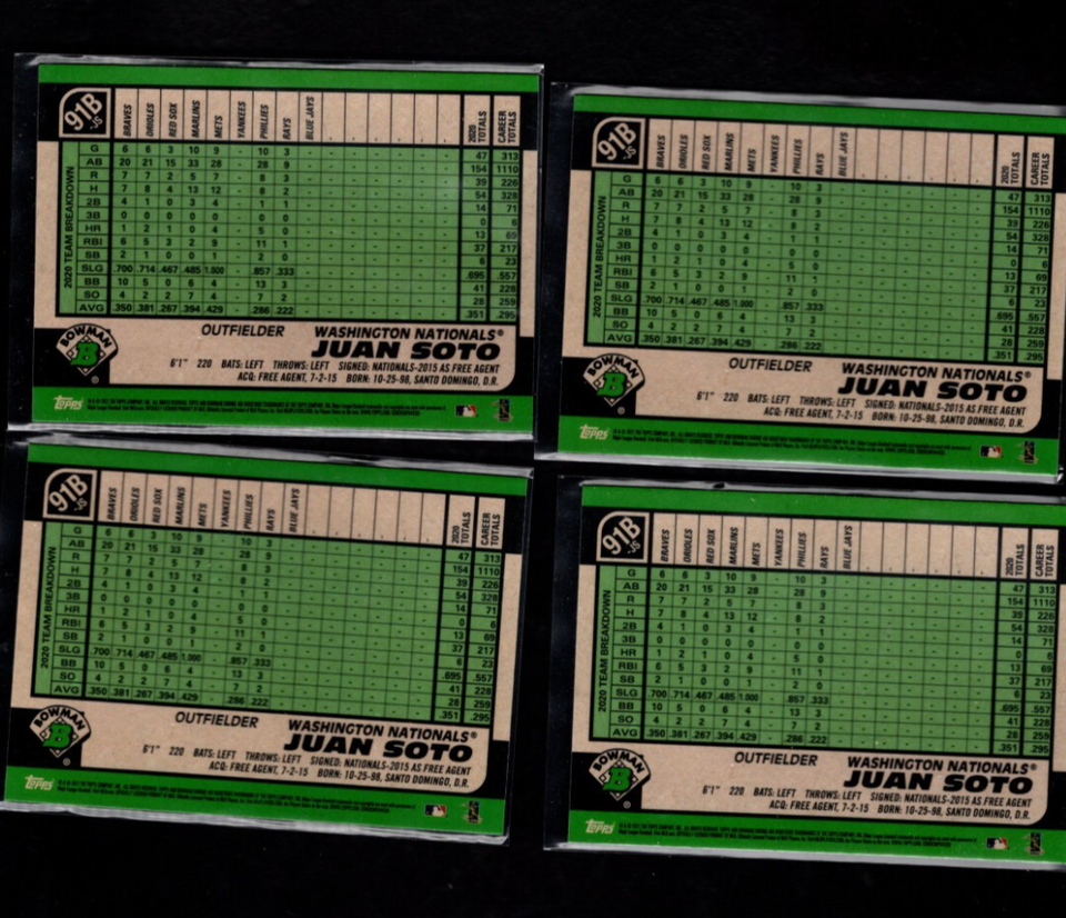 2021 Bowman Baseball Juan Soto #91B-JS 1991 Anniversary Refractor - Lot ...