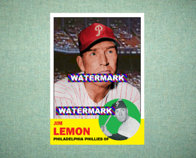 Jim Lemon Philadelphia Phillies 1963 Style Custom Baseball Art Card | eBay