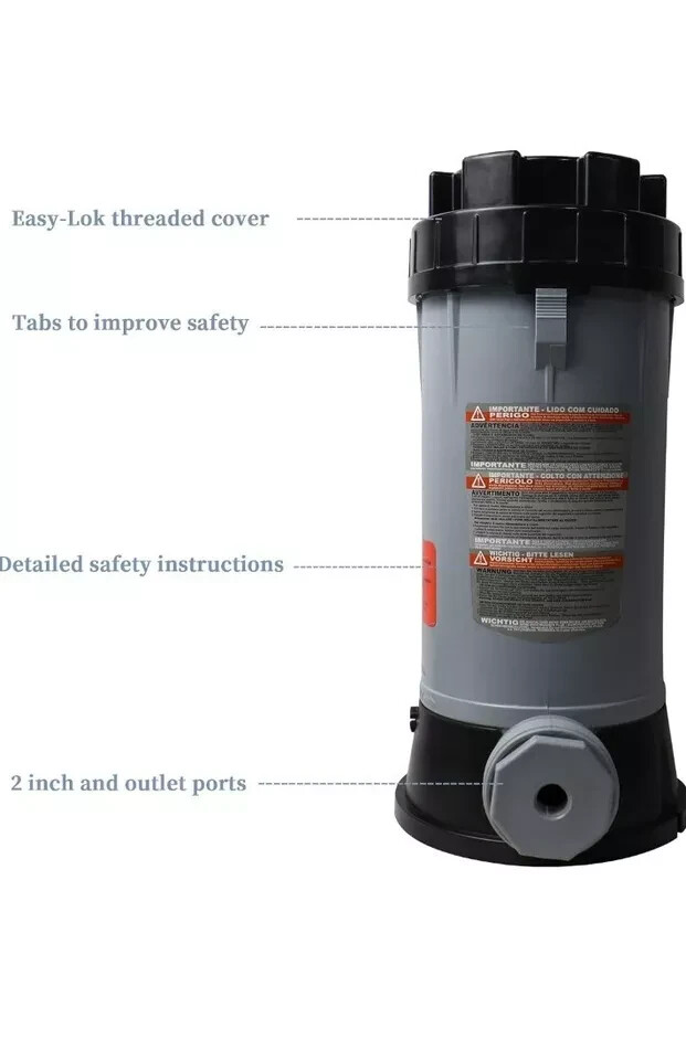 9lbs In-Line Tablet Inground Chlorinator Chemical Feeder Dispenser ...