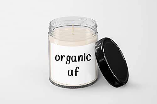 Organic Af Candle - Soy Wax Candle - Hand Poured Candle - 9 oz Vanilla ...