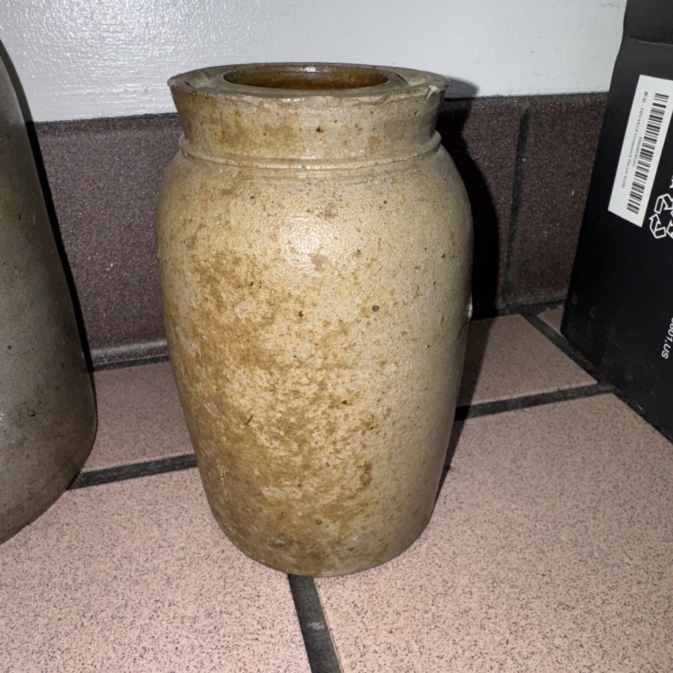 2- ANTIQUE DECORATED 1 GALLON CROCKS 9" & Smaller One 7" | eBay