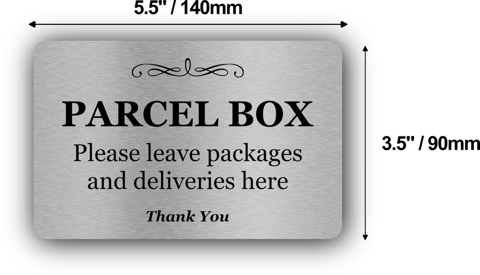 Parcel Box (Mail Box) Sign - Manufactured from Aluminium Metal with ...