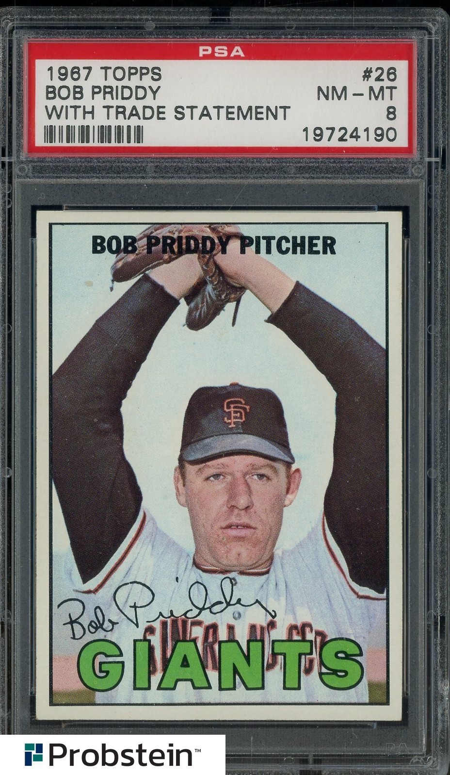 1967 Topps #26 Bob Priddy San Francisco Giants PSA 8 NM-MT | eBay