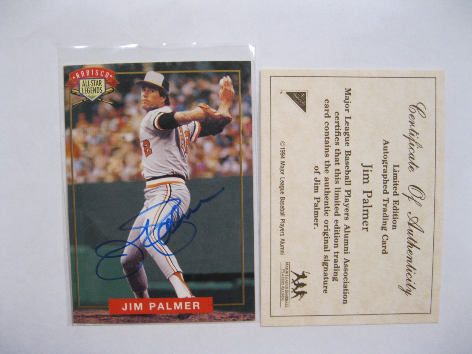 Jim Palmer Autographed Signed Baseball Card COA 2 | eBay