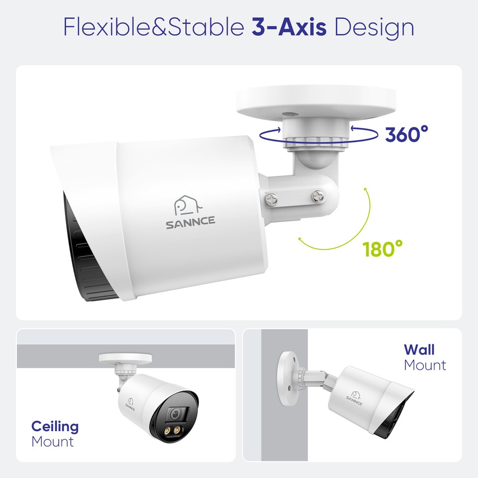 SANNCE 1080P Full Color Night Security Camera Warm Light fr Security ...