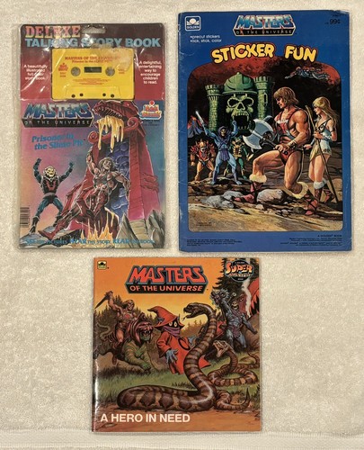 Vintage He-Man Book Lot of 3 STICKER FUN, Hero In Need, & Prisoner in ...