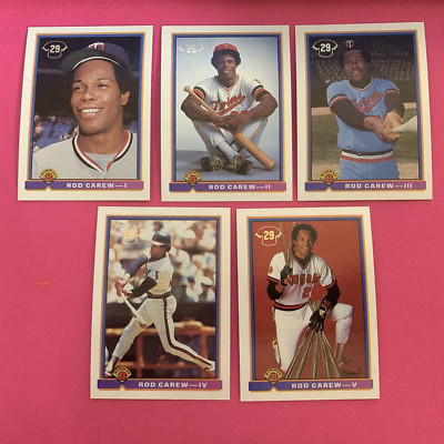 🐶 1991 Bowman Baseball Rod Carew (5) Card Angels & Twins #1, #2, #3, #4 ...