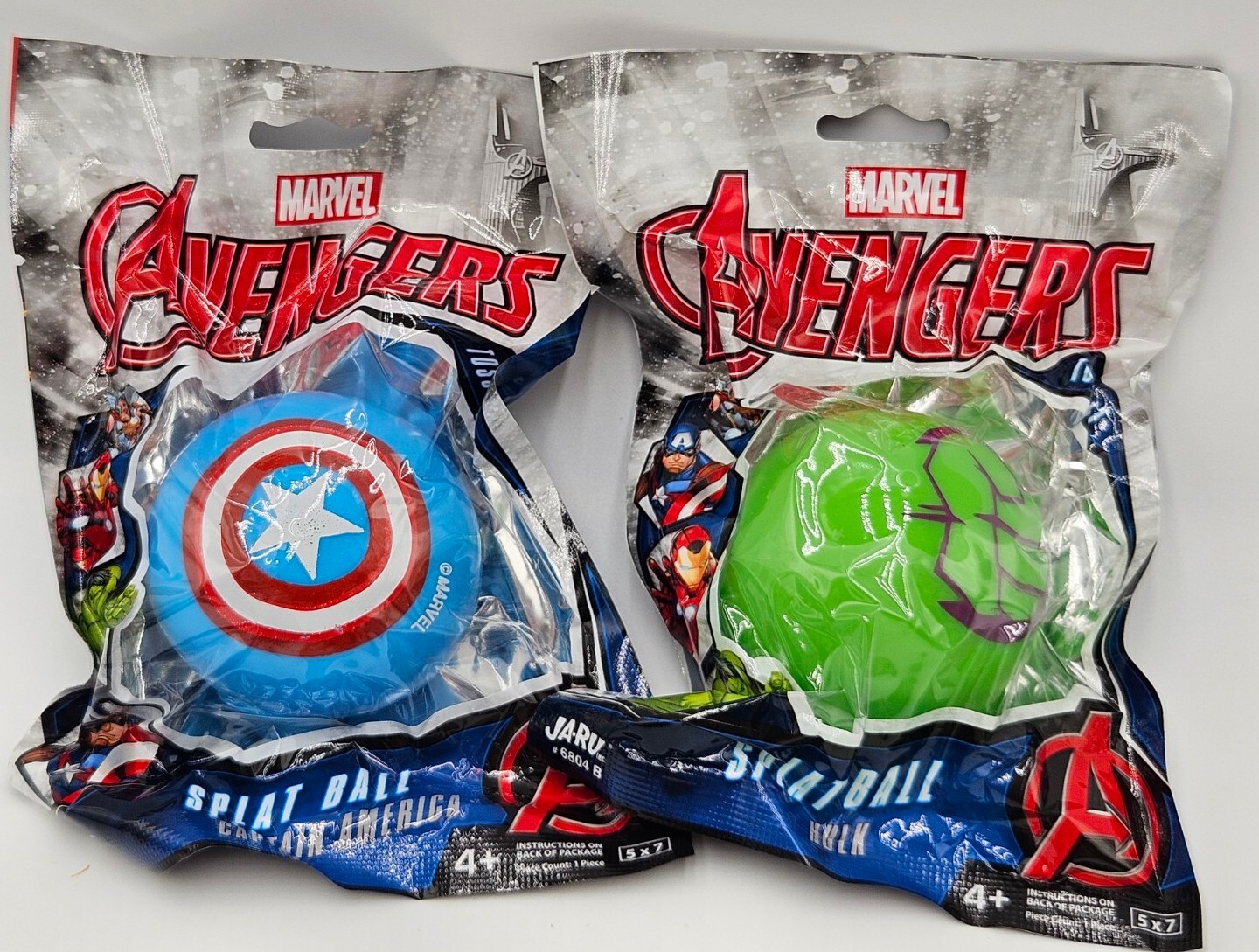 Lot Of 2 New Marvel Avengers Sticky Splat Balls Hulk & Captain America ...
