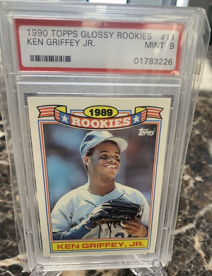 1990 Topps Glossy Rookies ~ #11 ~ Ken Griffey Jr ~ PSA Mint 9 ~ Seattle ...