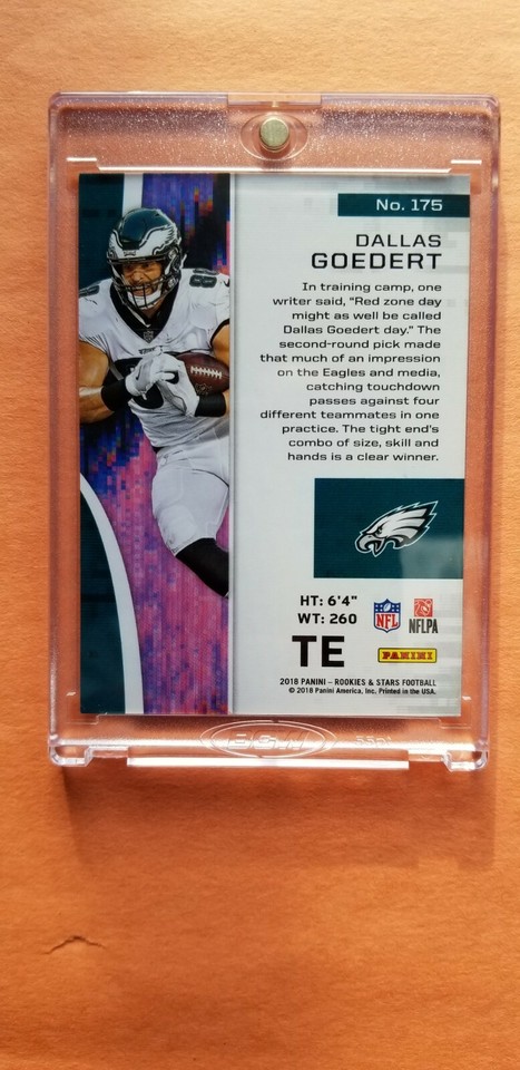 ÷ 2018 Dallas Goedert Panini Rookies and Stars Rookie Football Card ...
