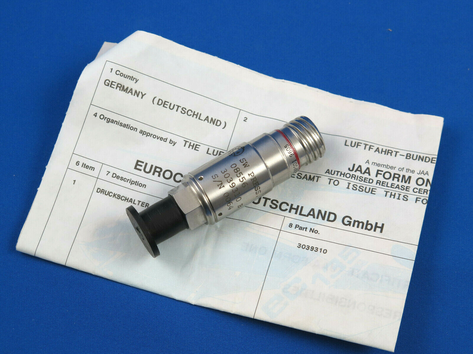 Pratt & Whitney Low Fuel Pressure Switch P/N 3039310 NEW with JAA Form ...