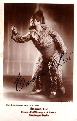 EMANUEL LIST opera bass signed photo as Osmin | eBay
