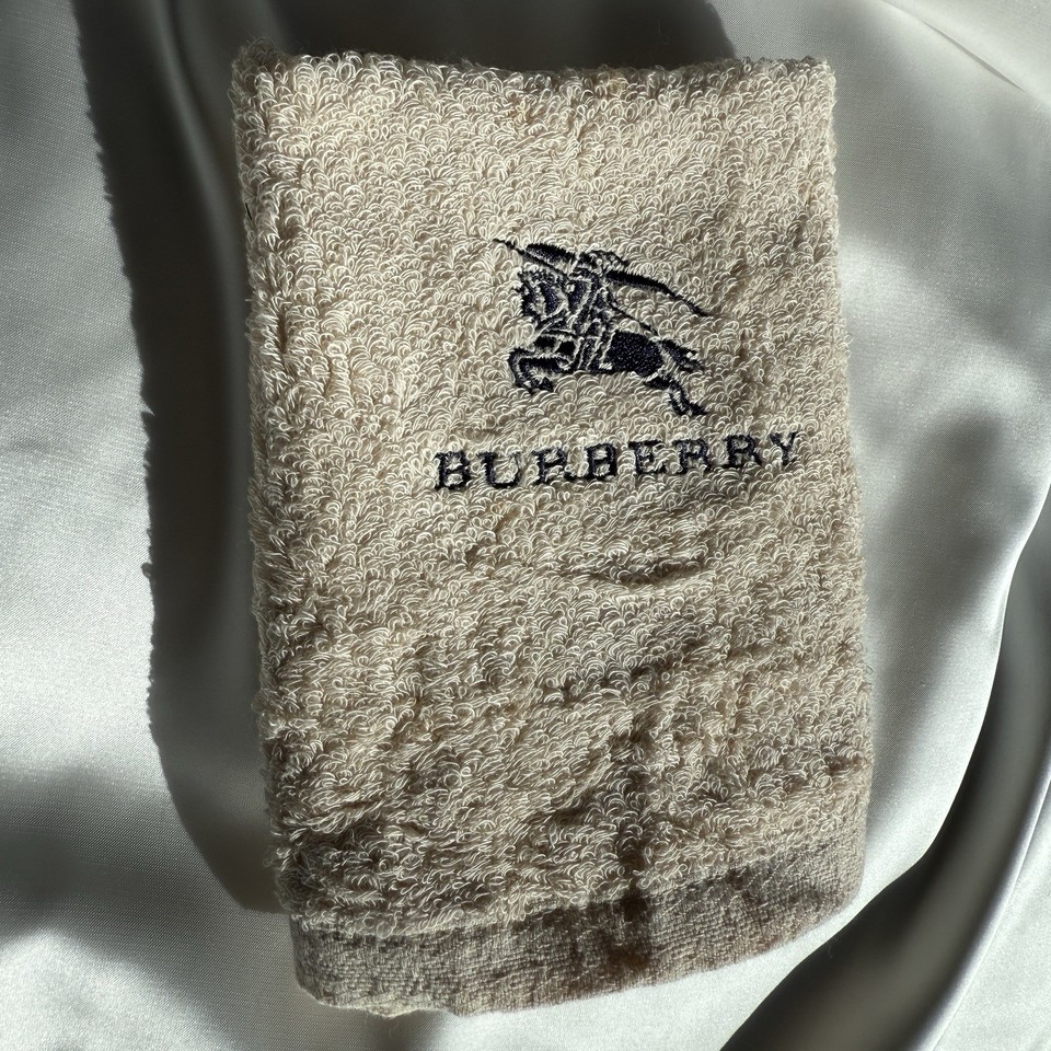 Vintage Burberry Knight Logo Face Towel 14x14” Beige Unused Japan | eBay