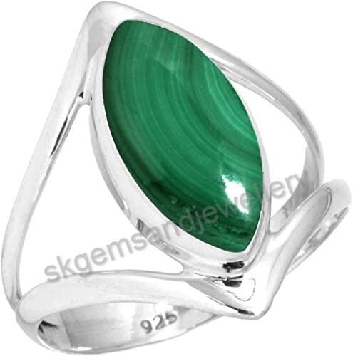 Natural Malachite Ring 925 Sterling Silver Ring Gemstone Ring All Sizes | eBay