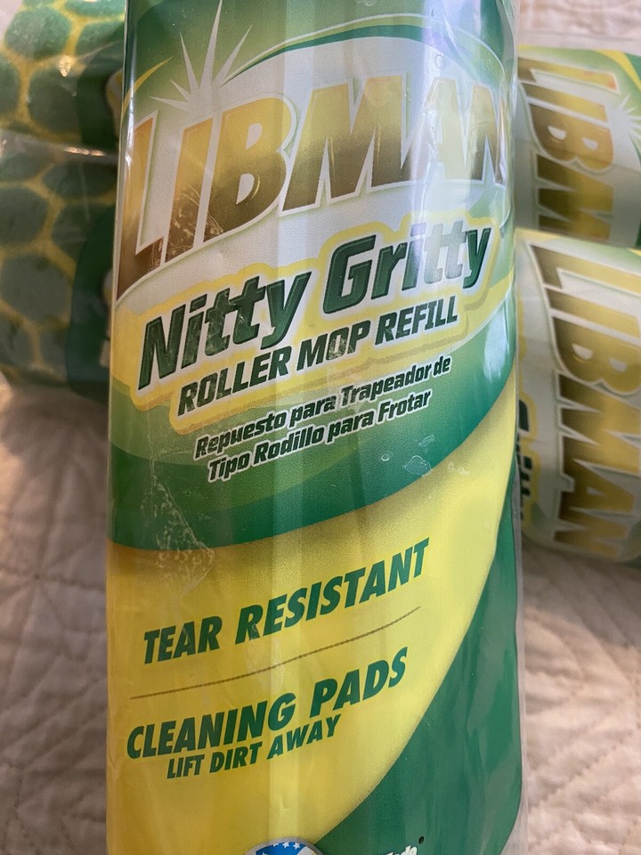 3 X Libman NITTY GRITTY 10 Inch Tear Resistant Sponge Roller Mop Refill ...