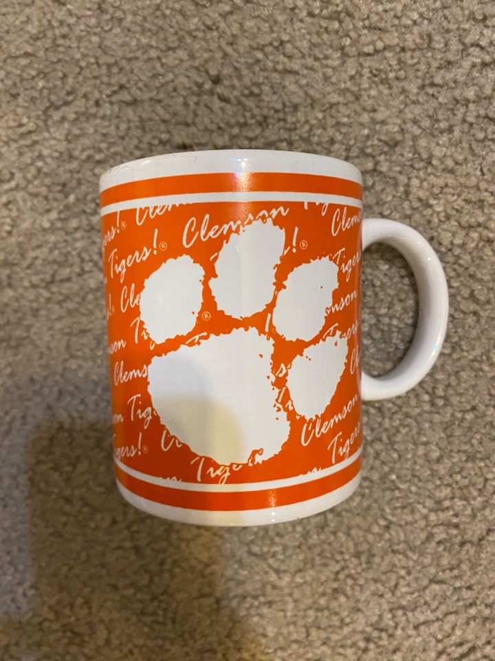 Clemson University Mug 11oz Orange White Tiger Paw Ceramic Mug Ware | eBay