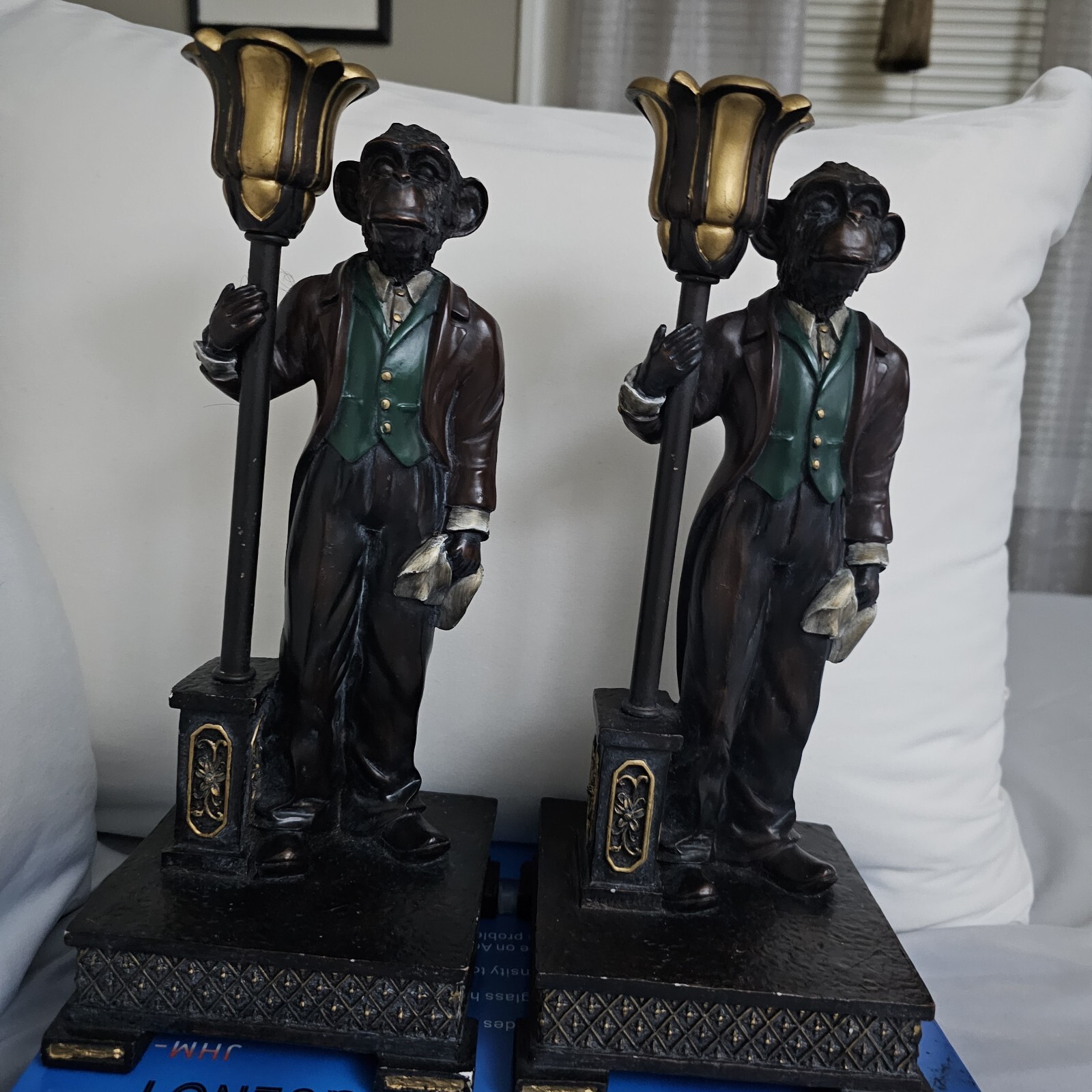 Pair of Butler Monkey Candle Holders | eBay