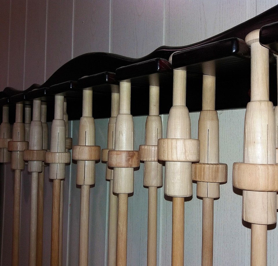 WOOD Hanger for billiard Cue Stick / Pool Snooker Pyramid Solid Wood ...