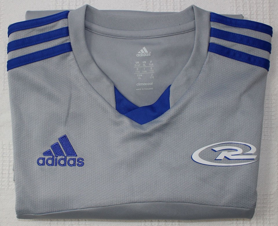 Adidas Chevrolet Climacool Gray and Blue Athletic Short Sleeve Shirt XL ...