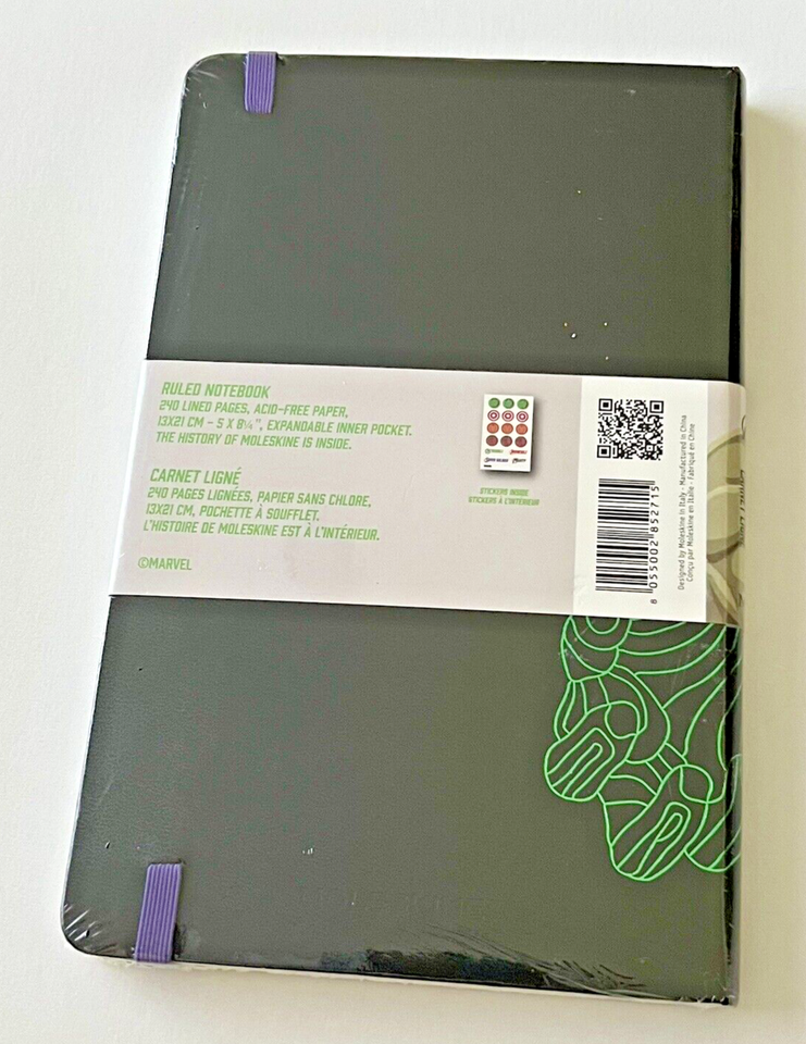 Moleskine ruled notebook, Marvel, The Hulk, limited edition 5x8.25 ...