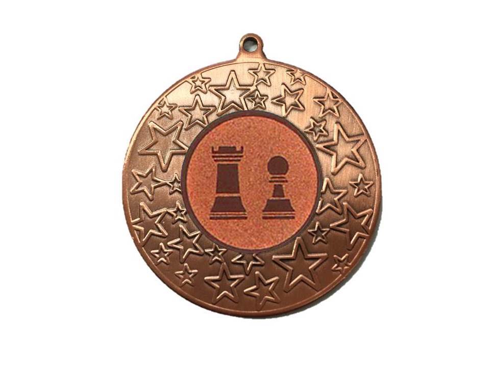 50mm Chess Medal with free medal ribbon Gold Silver or Bronze (M1586)cl ...