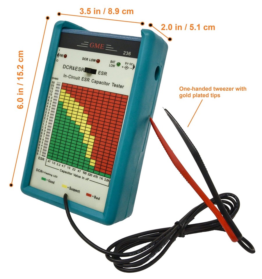 Professional in-Circuit ESR Capacitor Tester, Capacitance ESR Meter ...