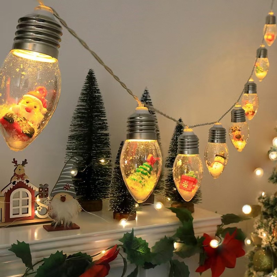 Christmas Tree String Light -10 LED Vintage Xmas Bubble Lights,6FT ...