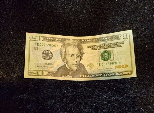 $20 TWENTY DOLLAR BILL 2017 A STAR* NOTE LOW SERIAL NUMBER Good ...