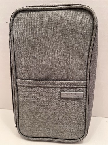 Dream Travel Gray Family Travel Organiser Zipper Tickets Passport Cards ...