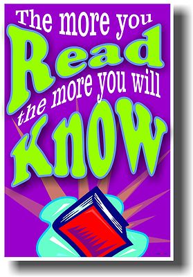 NEW BOOK CLASSROOM LIBRARY POSTER - The More You Read The More You Will ...