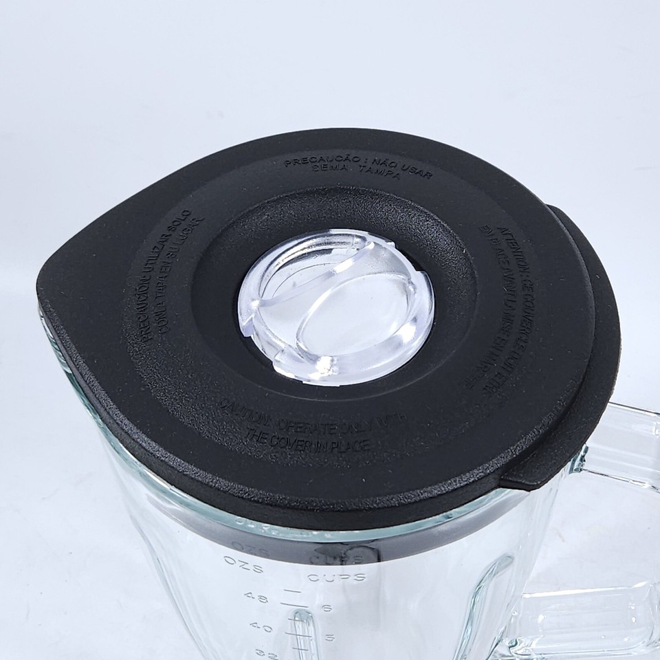 6-Cup 48 oz Round Glass Blender Jar and Lid 3310-656 for Hamilton Beach ...