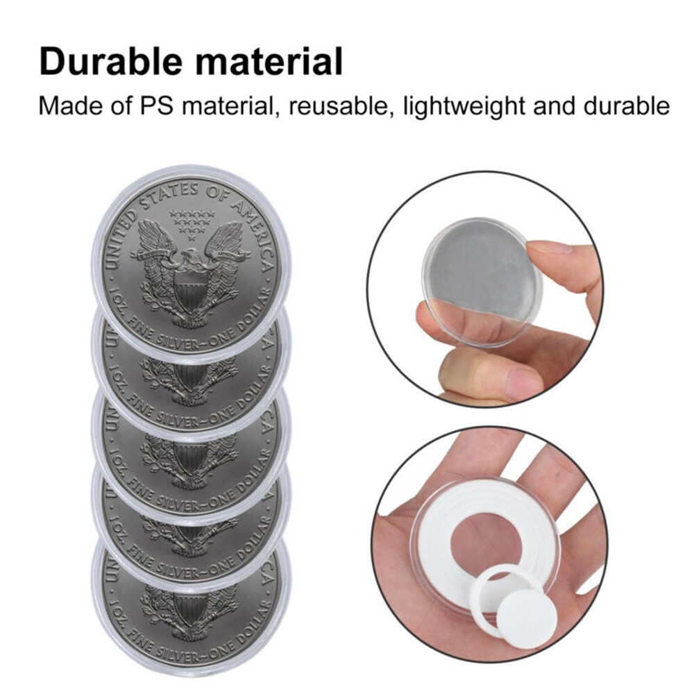 Protective Coin Holder Capsule Storage Box with Peelable Pads Set of 20 ...