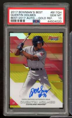 Quentin Holmes Rookie 2017 Bowman's Best Autographs Gold Refractor # ...