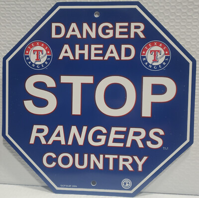 Texas Rangers Danger Ahead Plastic Stop Sign - MLB | eBay