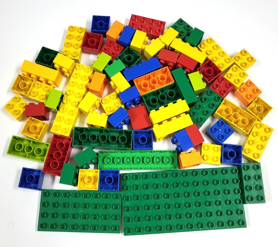 Vintage Lego Duplo Bricks Lot Assorted 2x2 2x4 2x6 2x8 2x10 ...