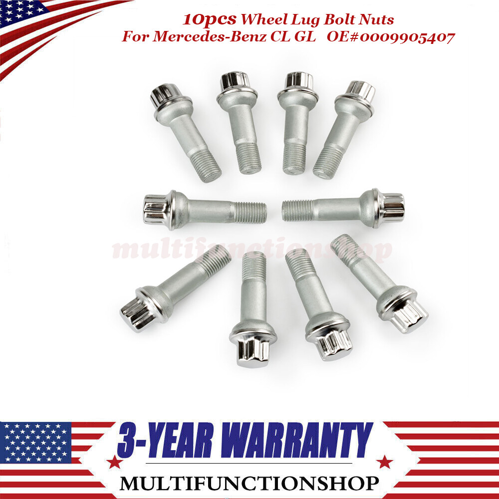 10PCS Wheel Lug Bolt Nuts For Mercedes-Benz AMG GT 43 CL GL GLK ML S ...