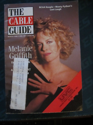 Cable Guide Magazine Regional TV Guide March 1990 Melanie Griffith ...