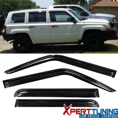 Fits 07-18 Jeep Patriot Window Visors Vent Sun Guard Rain Deflector ...